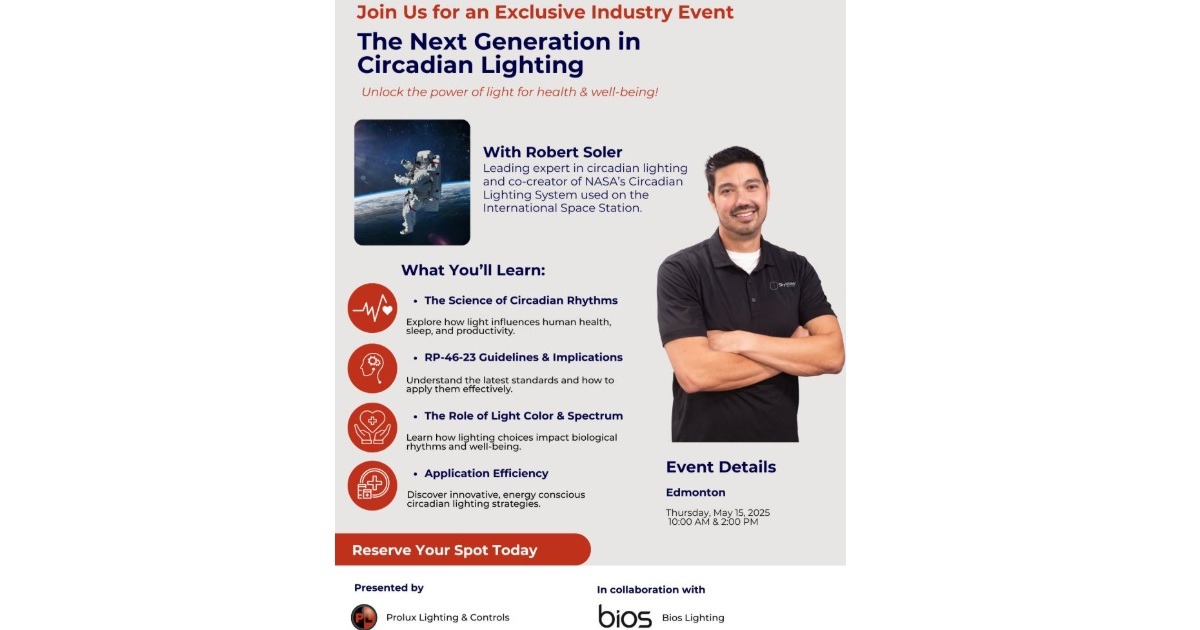 Circadian Lighting Exclusive Event: Join Prolux in Edmonton May 15, 2025